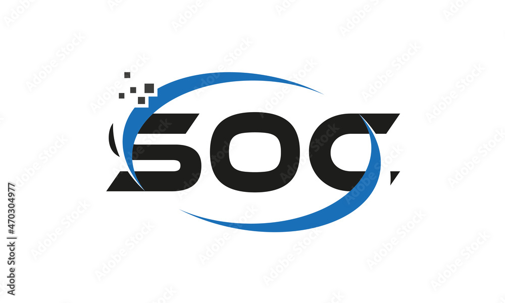 dots or points letter SOC technology logo designs concept vector ...