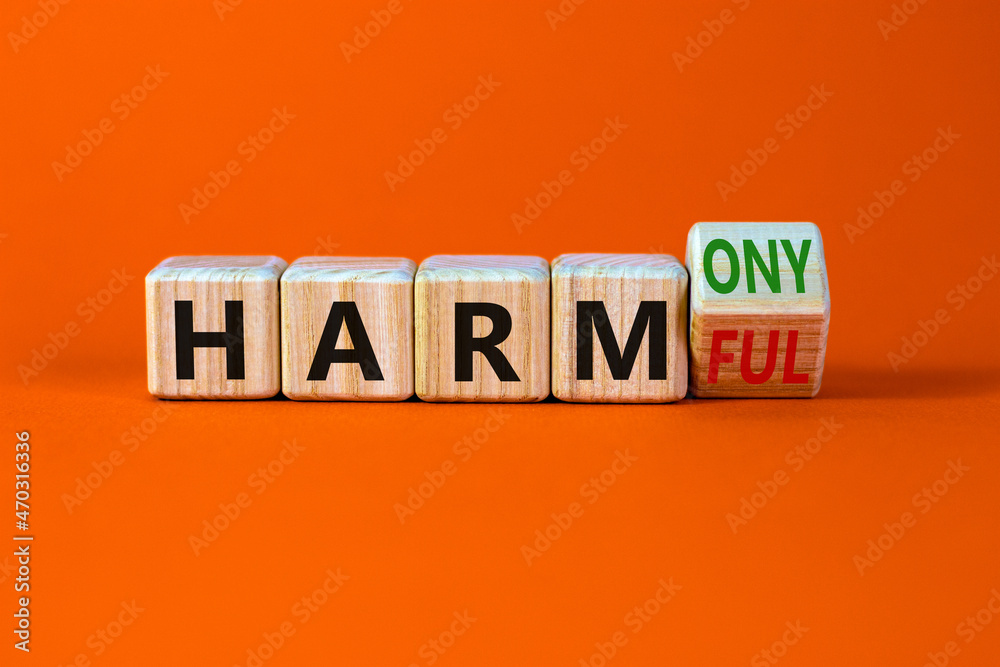From harmful to harmony symbol. Turned a wooden cube and changed word ...