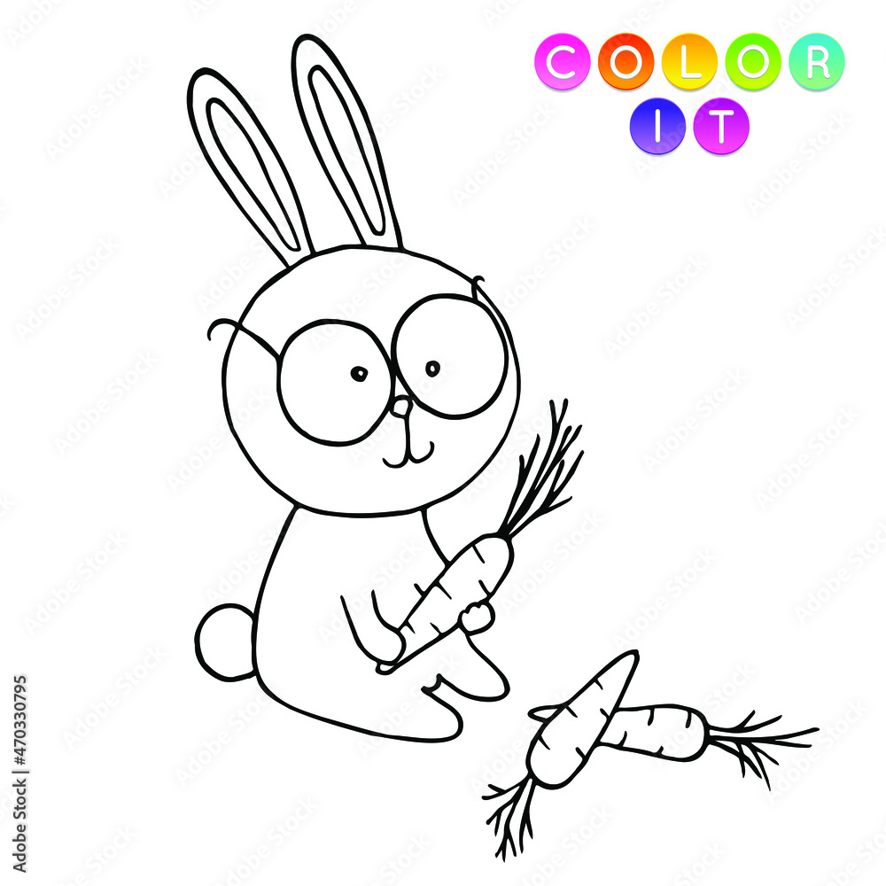 Black and White cartoon vector illustration. Anti-stress page for child ...