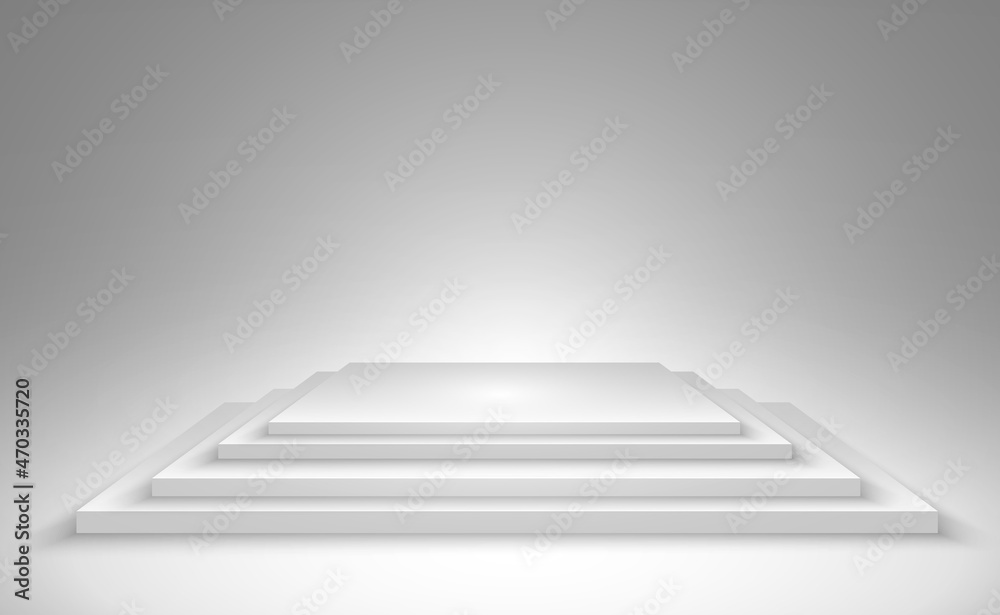 Realistic vector illustration of a 3D platform on a transparent ...