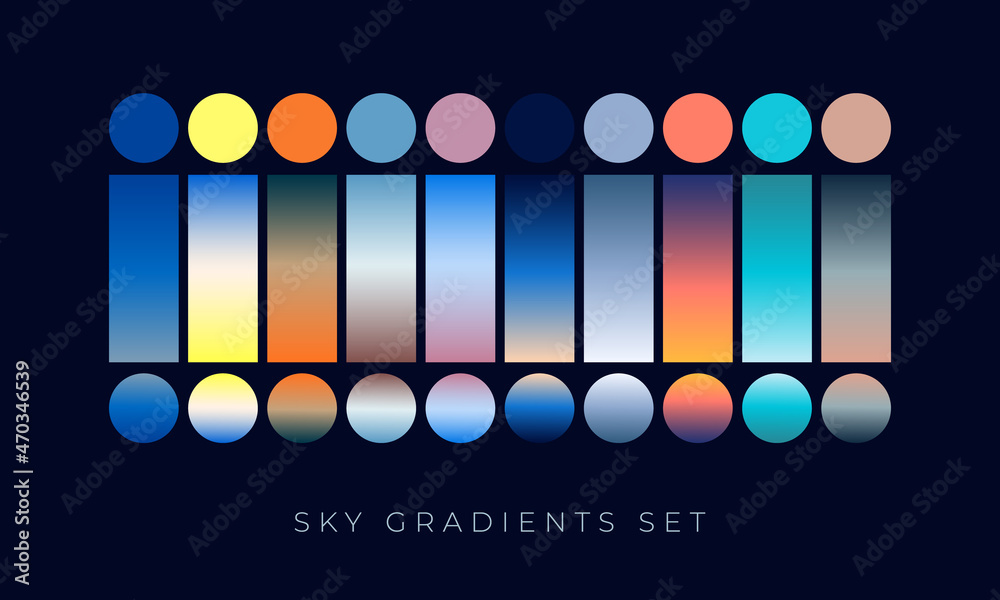 Set of sky gradients background Stock Illustration | Adobe Stock