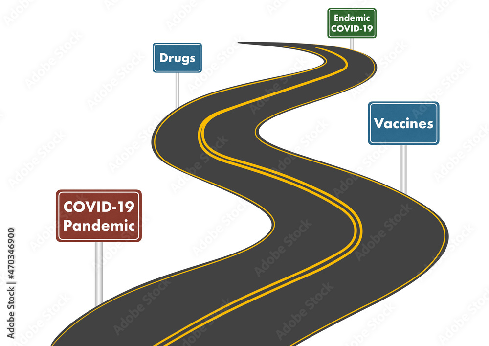 The roadmap towards the end of the COVID-19 pandemic Stock Illustration ...