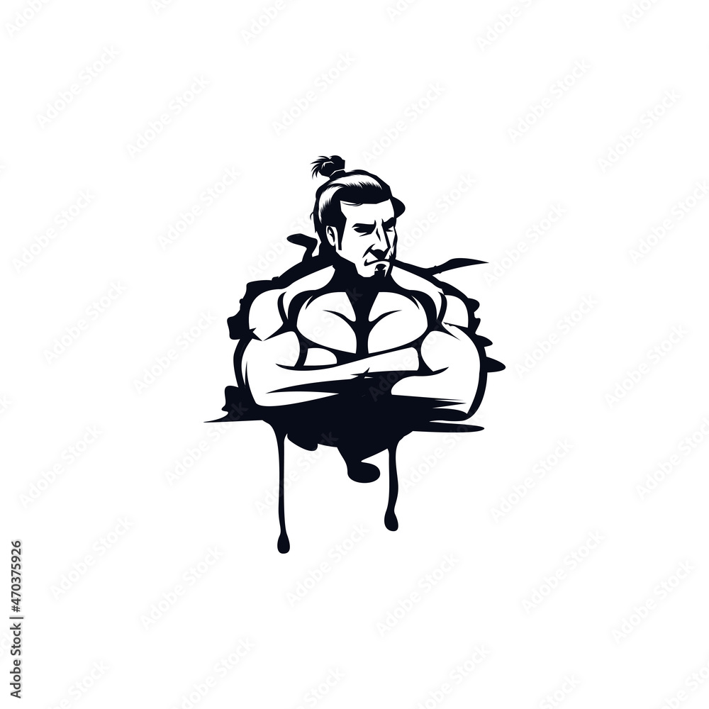 muscular body Logo Design Vector Illustration Template Idea Stock ...