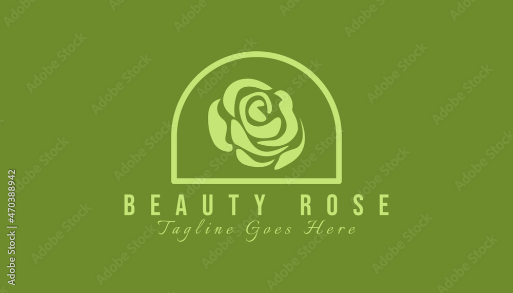 Rose logo vector element. Aesthetic line art rose logo design for ...