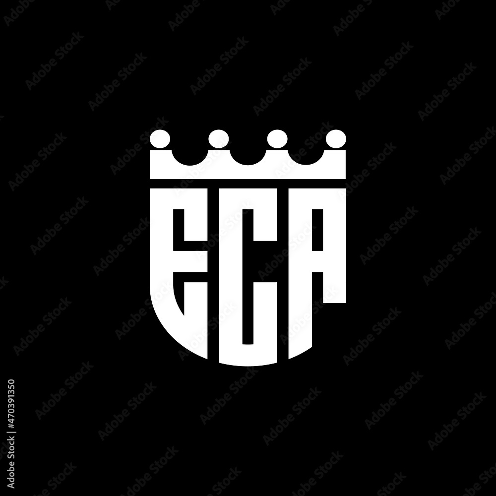 ECA letter logo design with black background in illustrator, vector ...