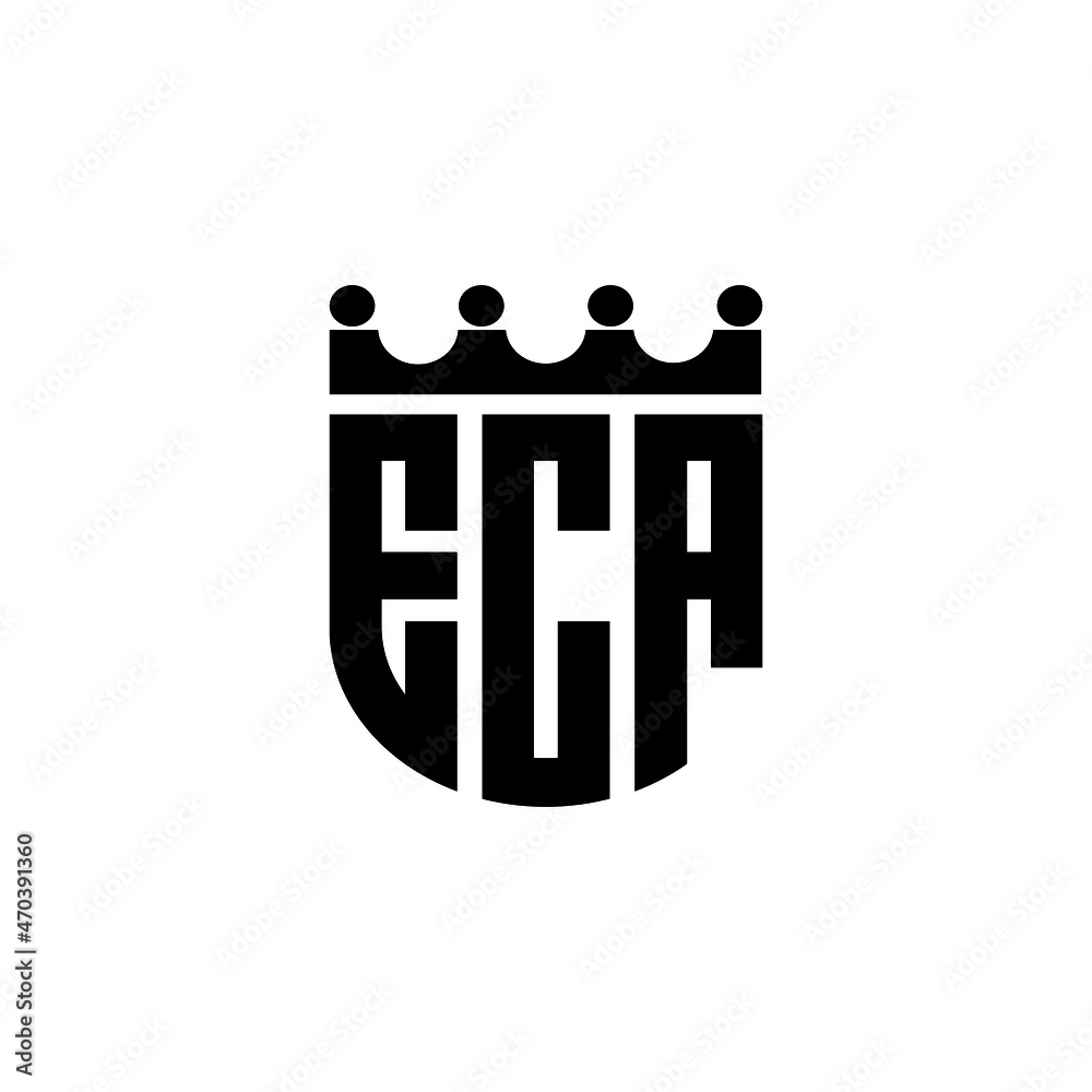 Vecteur Stock ECA letter logo design with white background in ...
