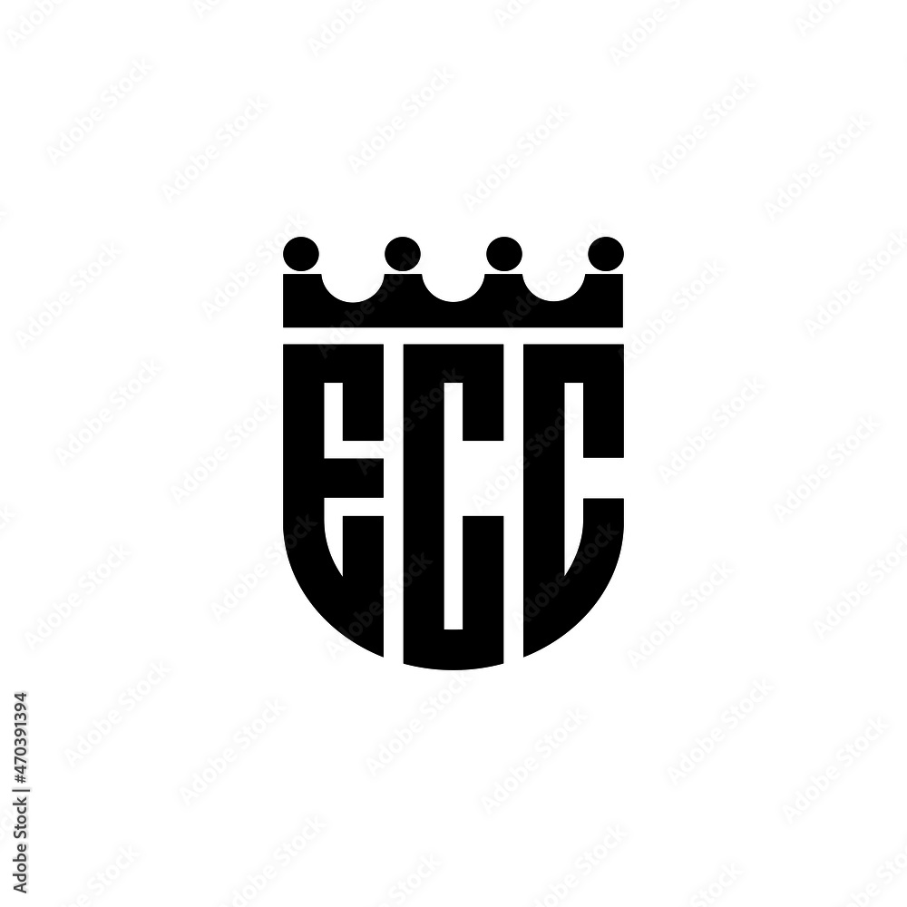 ECC letter logo design with white background in illustrator, vector ...