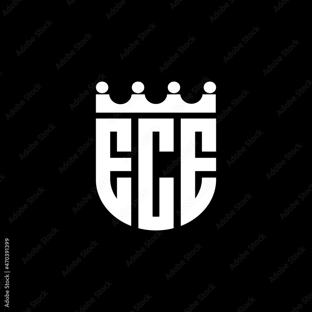 ECE letter logo design with black background in illustrator, vector ...