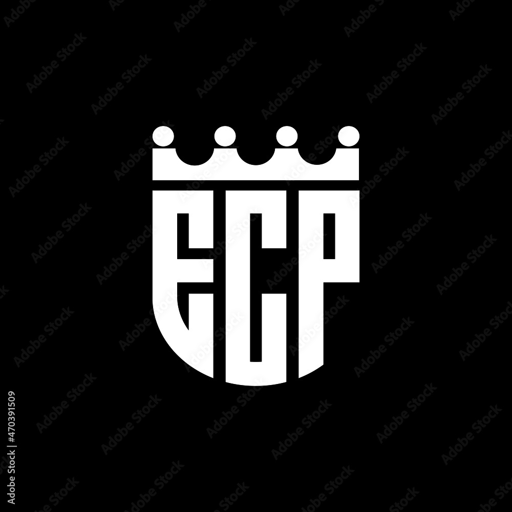 ECP letter logo design with black background in illustrator, vector ...