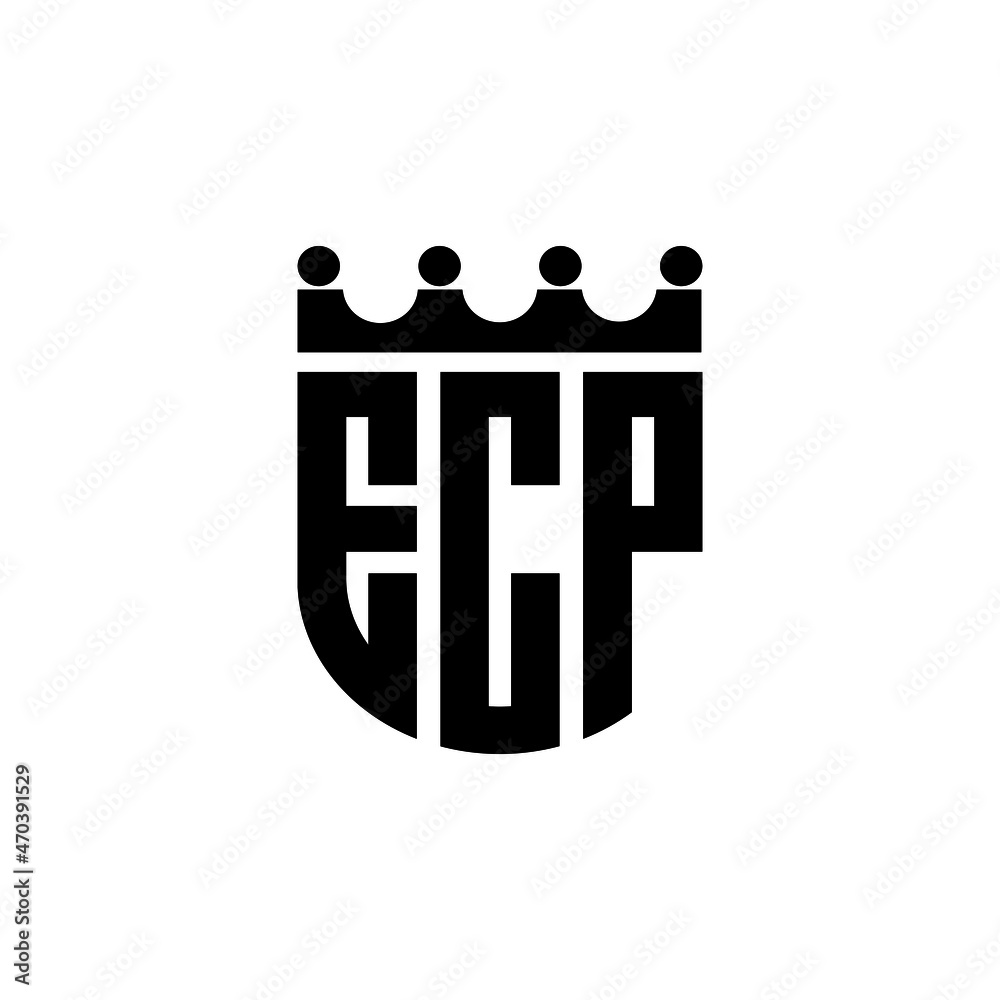 ECP letter logo design with white background in illustrator, vector ...