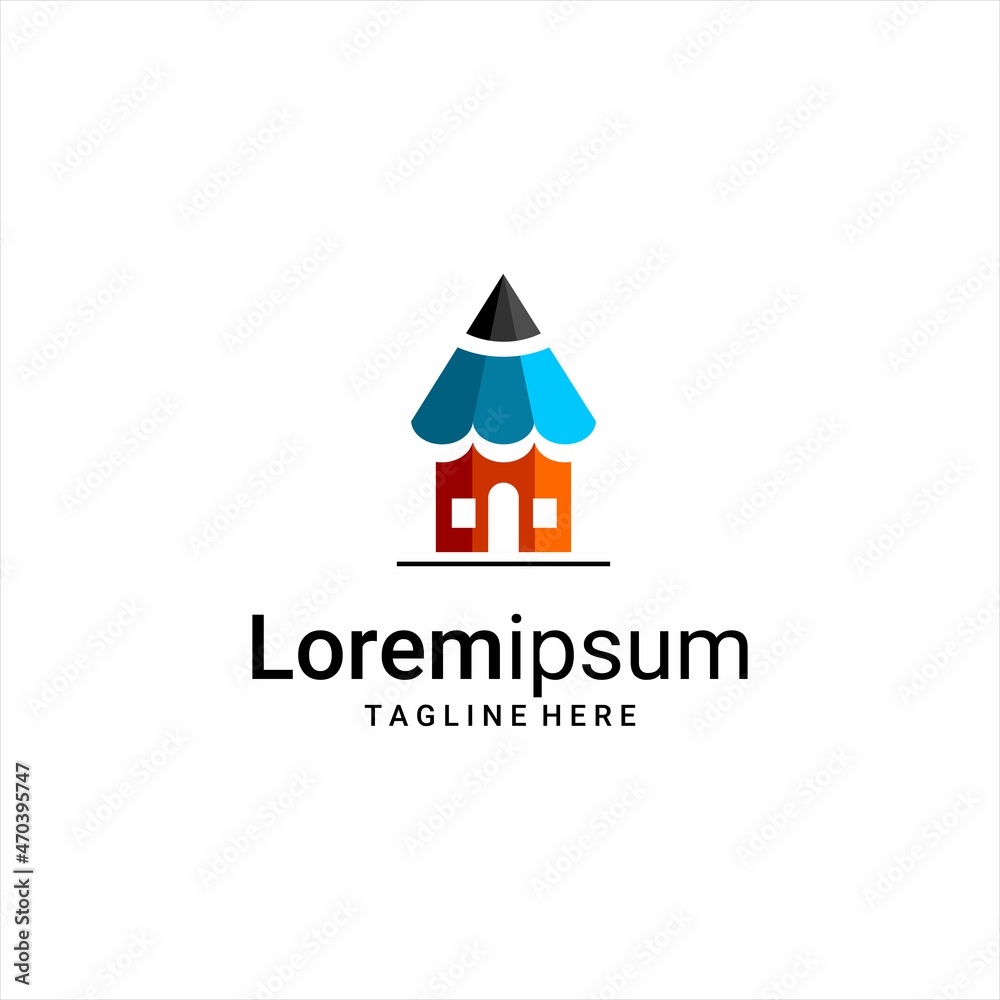 cute shaped shop logo illustration vector Stock Vector | Adobe Stock