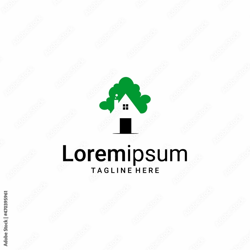 tree house logo vector, building logo Stock Vector | Adobe Stock