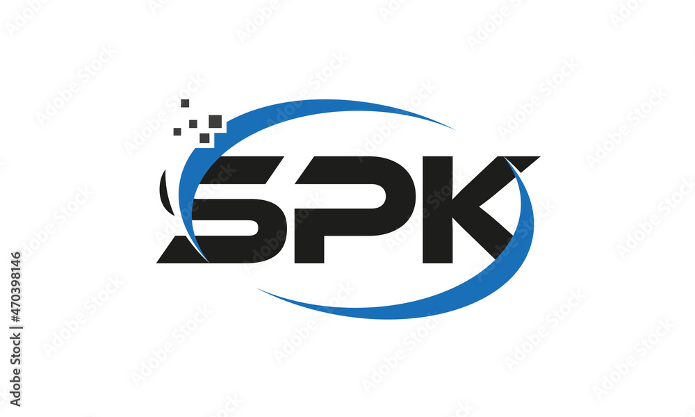 dots or points letter SPK technology logo designs concept vector ...