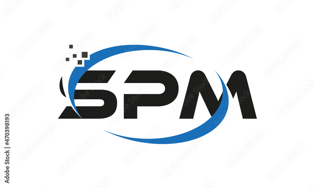 dots or points letter SPM technology logo designs concept vector ...
