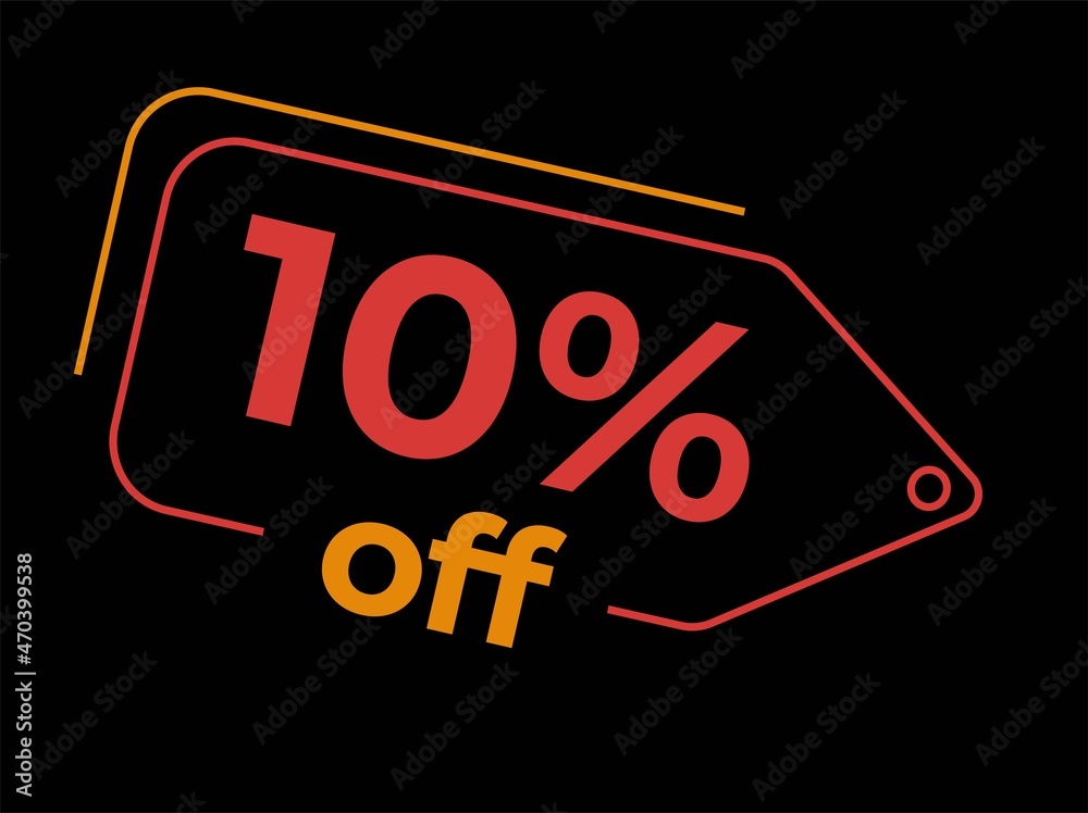 10% off. Sale and discount labels. Discount price icon. %Off. percent ...