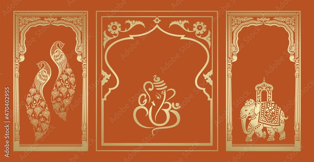 Hindu icons, Hinduism ,cultural heritage , India , Asia Stock Vector ...