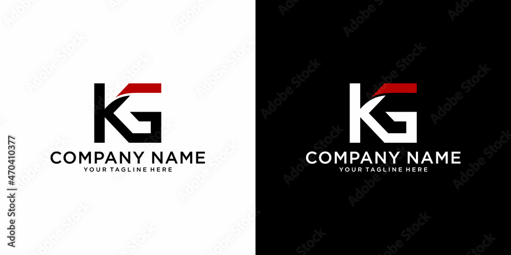 Modern letter KG logo design Vector. Initial linked letter KG logo ...