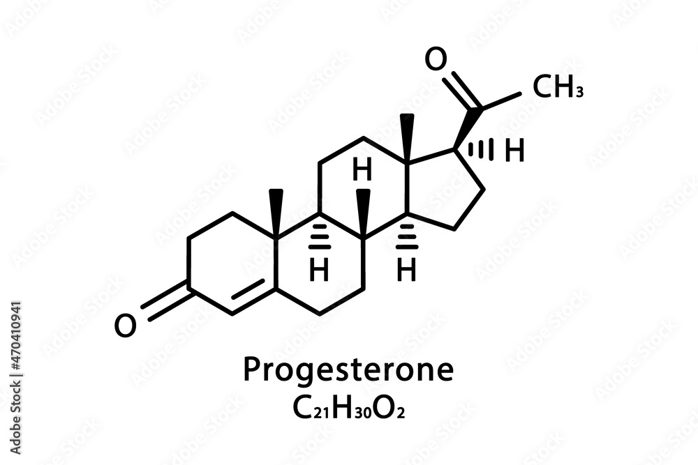 Progesterone molecular structure. Progesterone skeletal chemical ...