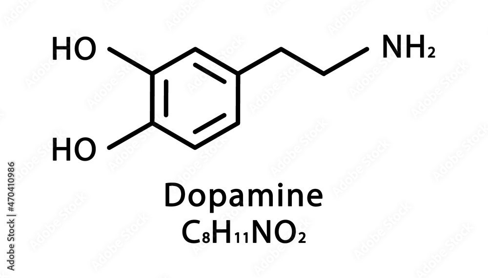 Dopamine molecular structure. Dopamine skeletal chemical formula ...