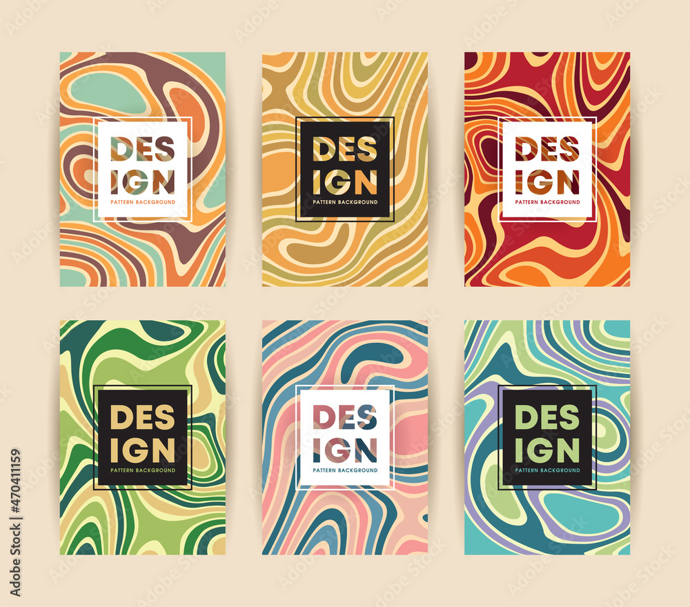 Abstract retro 60s, 70s wave swirl pattern background. Seventies ...