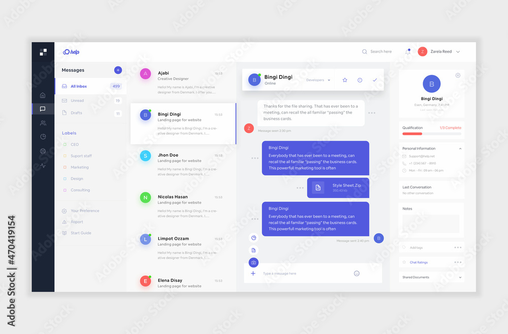 Email dashboard design template for ui ux design เวกเตอร์สต็อก | Adobe ...