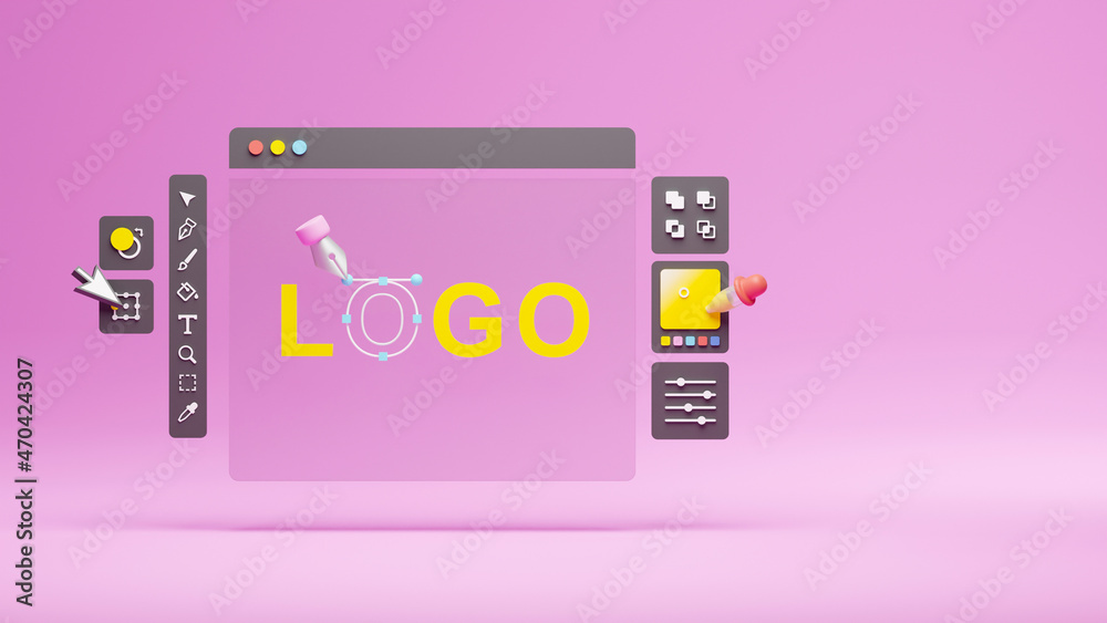 Graphic designer creative creator design logo artwork curve pen tool ...