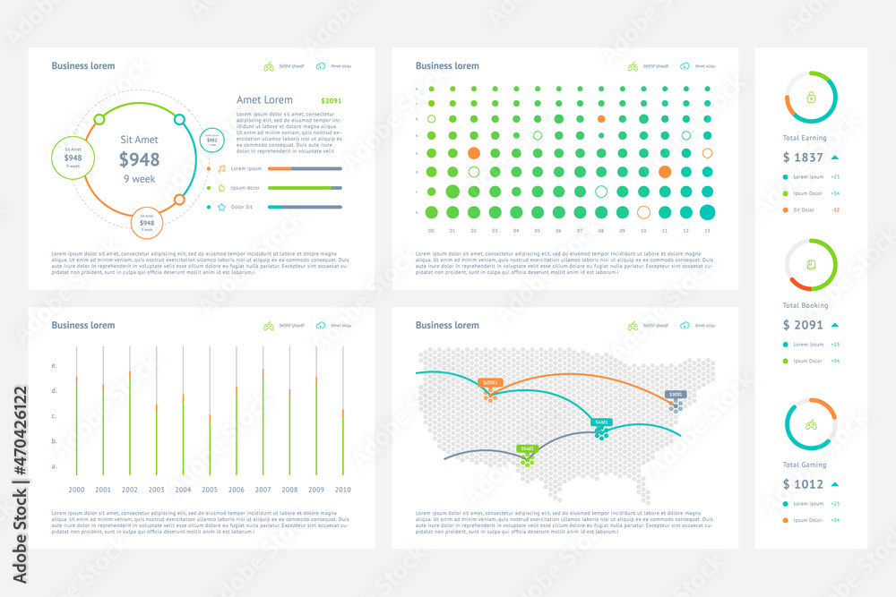 usa map with infographics and statistics Stock Vector | Adobe Stock