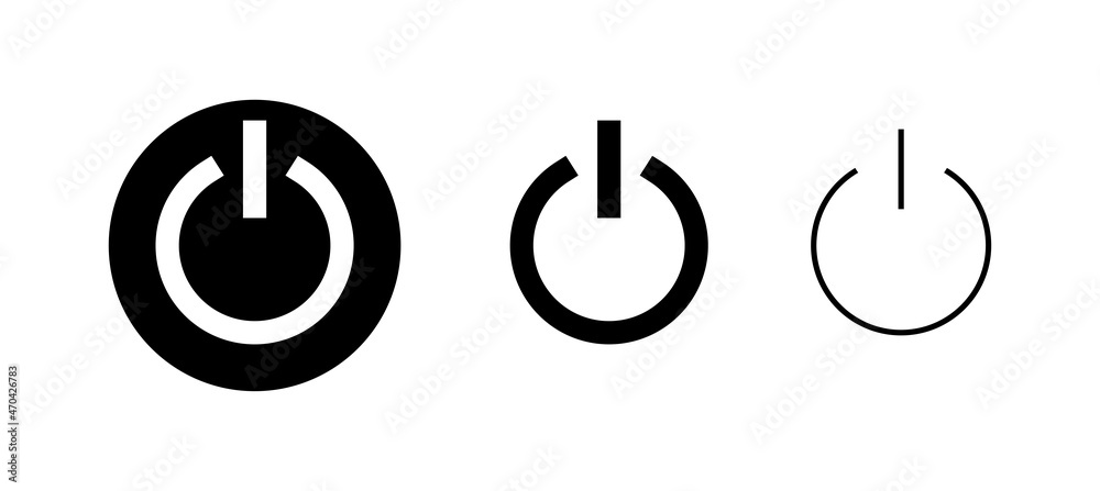 Power icons set. Power Switch sign and symbol. Electric power Stock ...