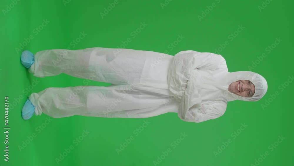 Full Body Of Asian Male Wearing Personal Protective Equipment Uniform ...