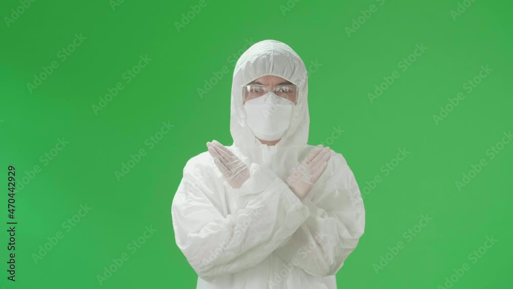 Asian Man Wearing Personal Protective Equipment Uniform Ppe, Medical ...