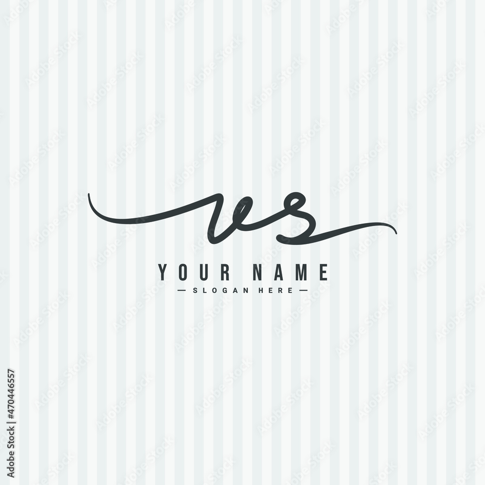 Initial Letter VS Logo Handwritten Signature Style Logo Stock Vector initial-letter-vs-logo-handwritten-signature-style-logo-stock-vector