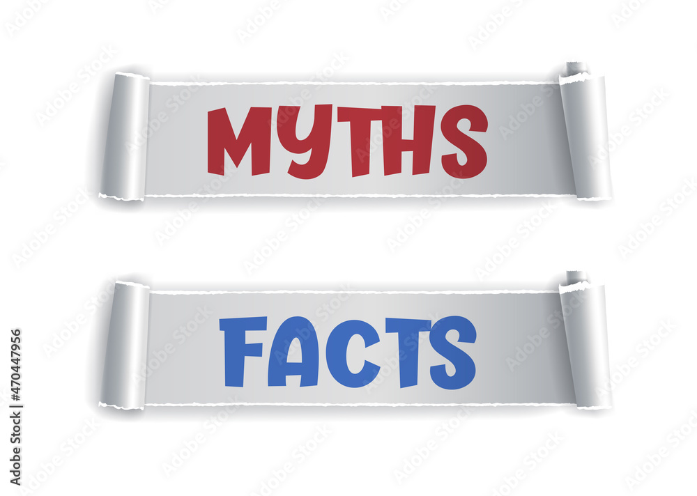 Myths and facts sign. Myths vs Facts header design. True or false facts ...