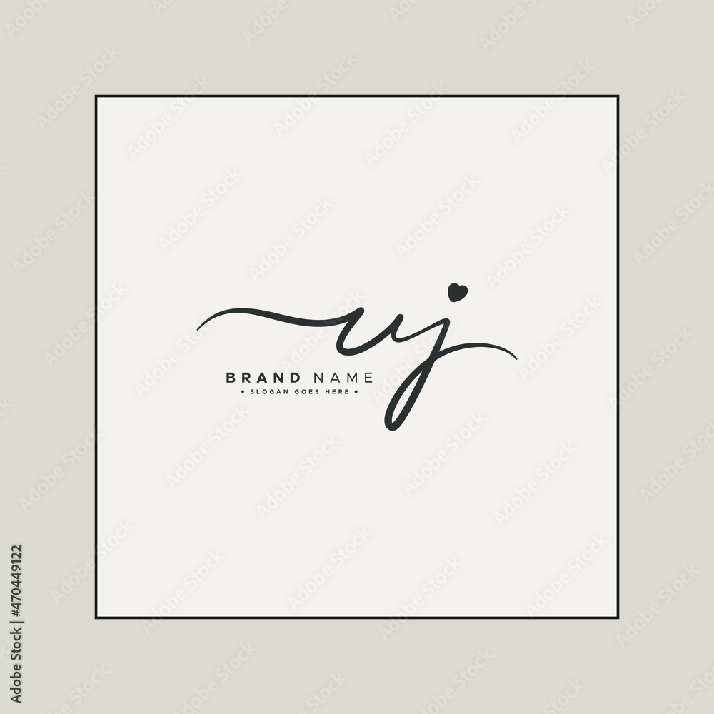 Initial Letter UJ Logo - Hand Drawn Signature Logo Stock Vector | Adobe ...