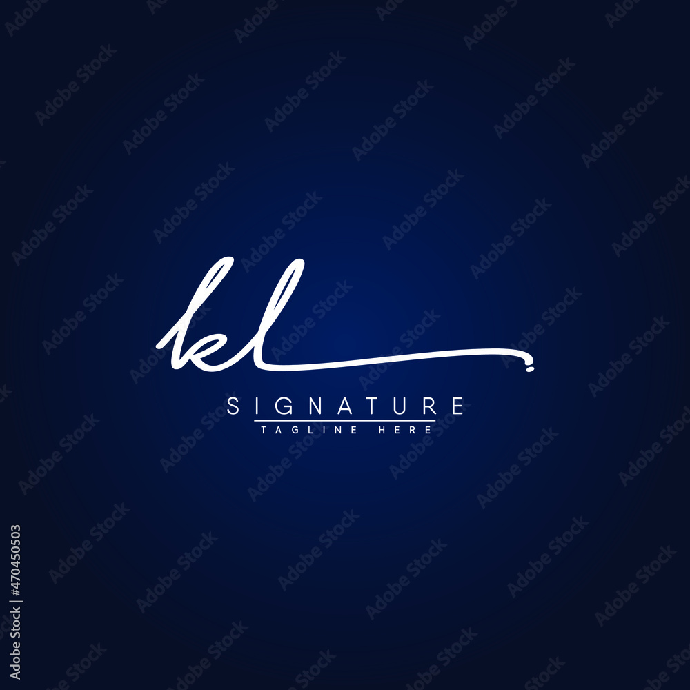 Initial Letter KL Logo - Hand Drawn Signature Logo Stock Vector | Adobe ...
