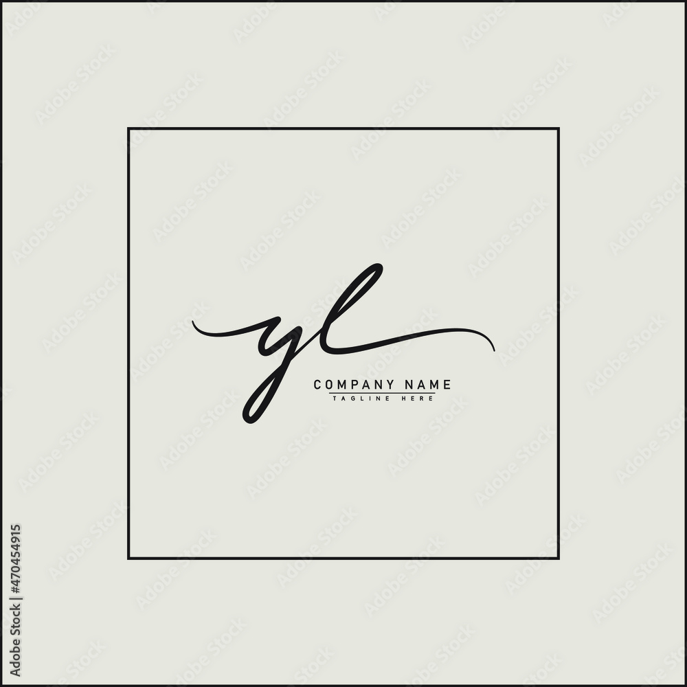 Initial Letter YL Logo - Hand Drawn Signature Style Logo Stock Vector ...