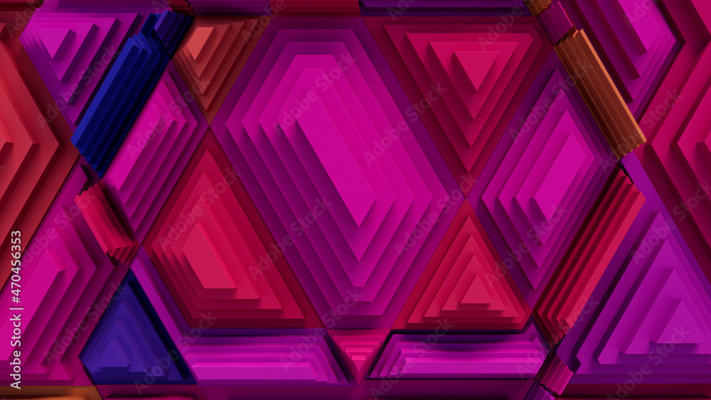 Multicolored Tech Background with a Geometric 3D Structure. Vibrant ...