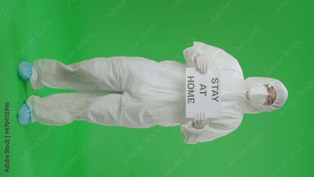 Full Body Of Asian Man Wearing Personal Protective Equipment Uniform ...