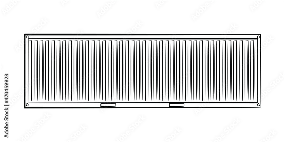 Black freight container silhouette on white background. Cargo container ...