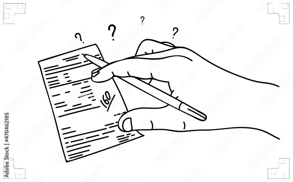 Hand and invoice for payment. Payment of taxes. Invoices for payment ...