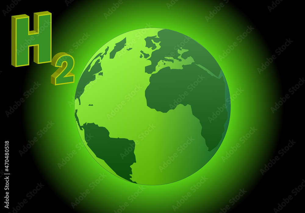 H2. Hidrógeno verde, energía verde, limpia y renovable. El planeta ...