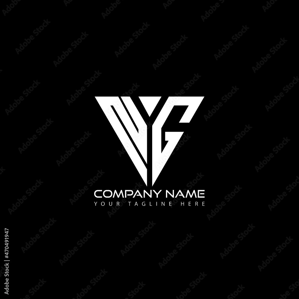 NG letter logo design on black background.NG creative initials letter ...
