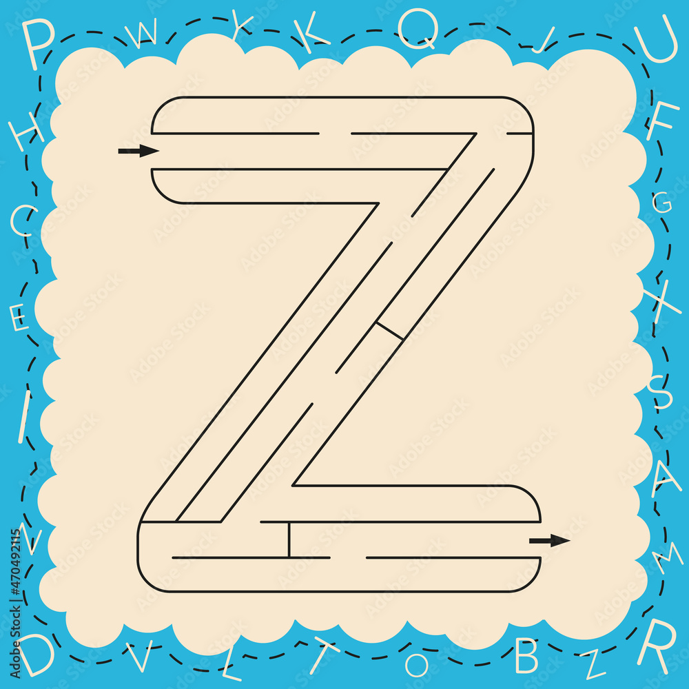 Worksheets for learning the alphabet. Activity book for kids. Maze game ...