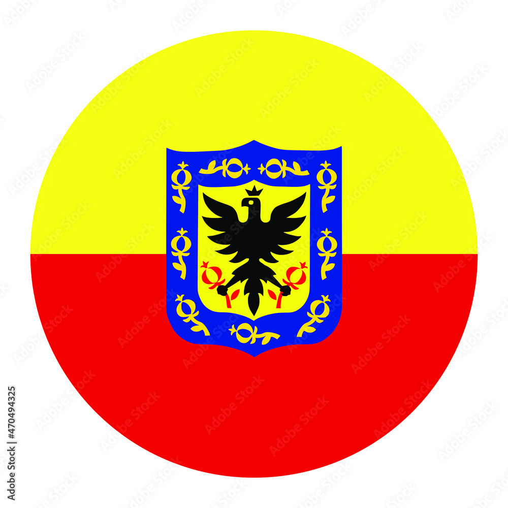 Circle banner flag of Bogota, capital city of Colombia. Emblem of ...