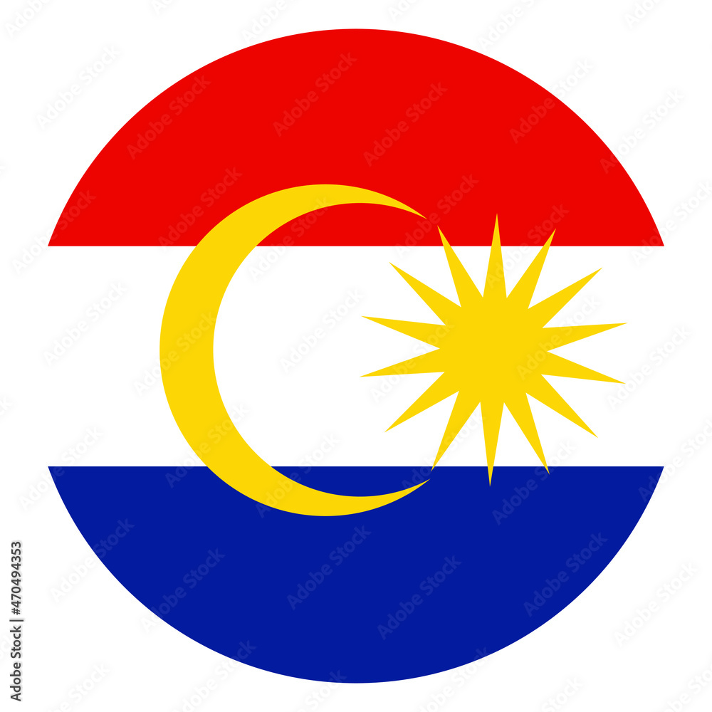 Circle Flag banner of Labuan state and federal territory of Malaysia ...