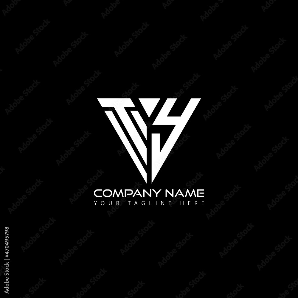 TY letter logo design on black background.TY creative initials letter ...