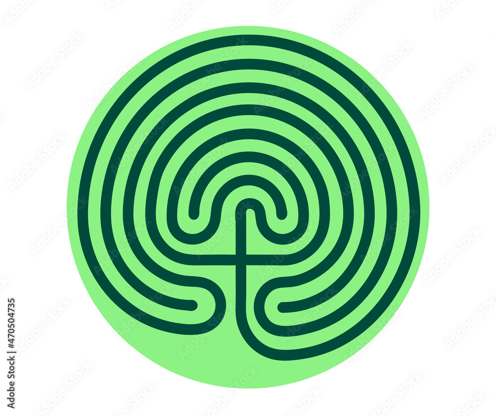 Crete traditional symbol. Cretan labyrinth line art vector Stock Vector ...