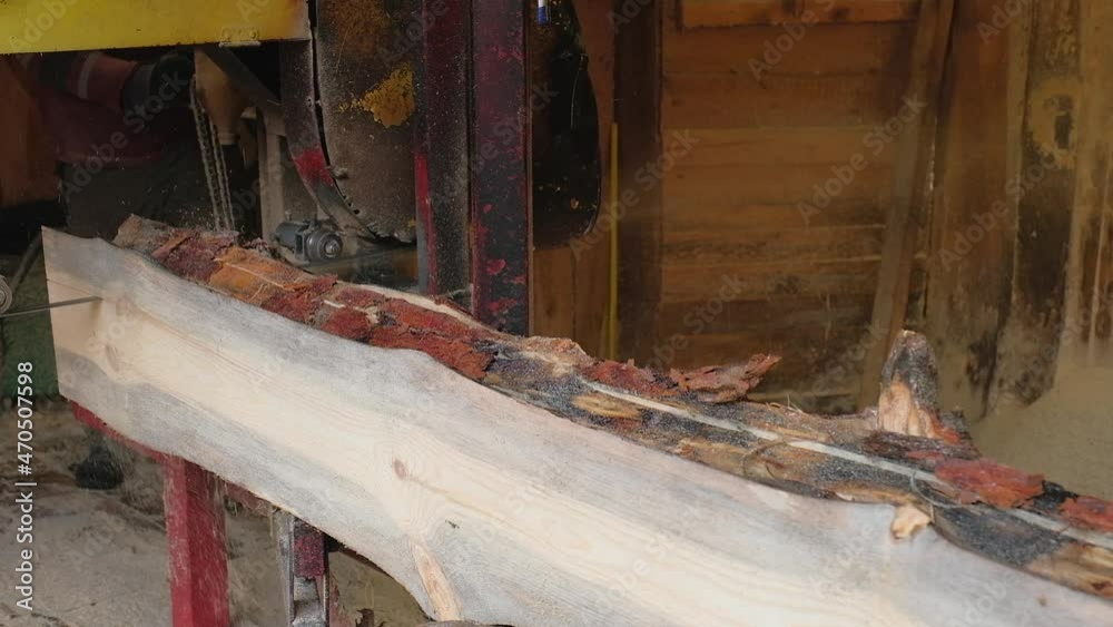 Processing and sawing timber at a sawmill. The production process at ...