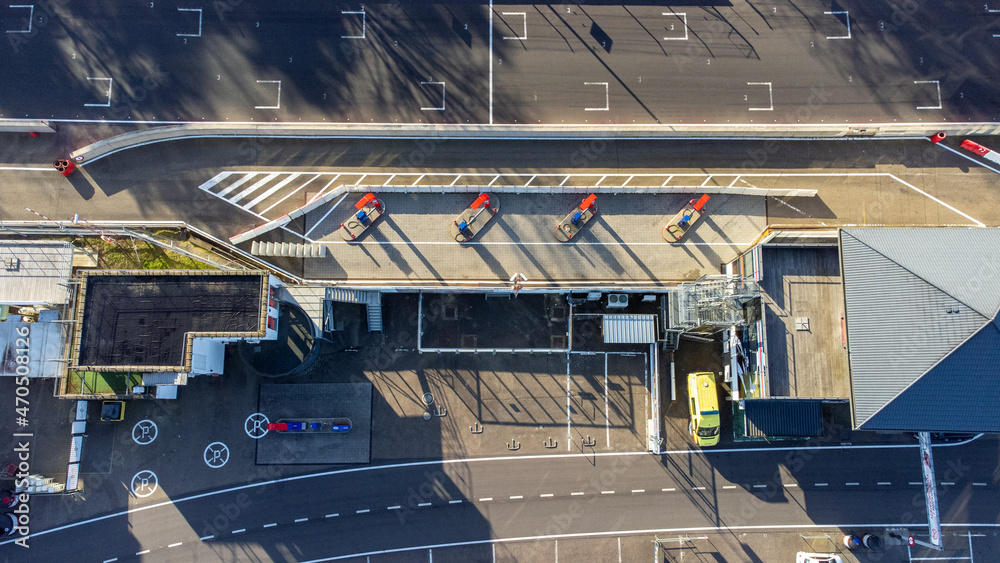fuel station and parking at F1 racing track in Zolder, Limburg Belgium ...