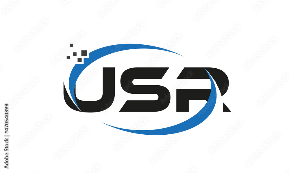dots or points letter USR technology logo designs concept vector ...