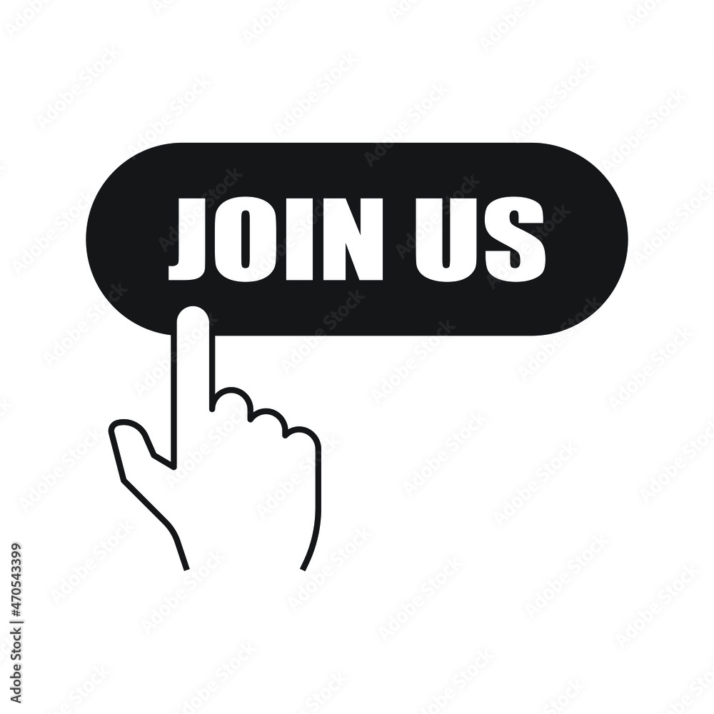 Join us icon design isolated on white background Stock Vector | Adobe Stock